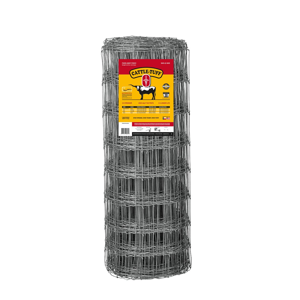 2 Rolls Stay Tuff Field Fence Wire – 949 -6-121/2 Class 3 – 330’ per roll